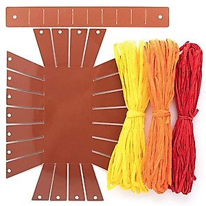 Baker Ross AX289 Harvest Festival Raffia Weaving Basket Kits - Pack of 4, Creative Art and Craft Supplies for Kids to Design and Decorate