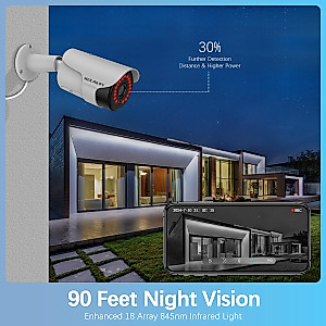 WEILAILIFE 【90ft Super Night Vision & 130°Ultra Wide-Angle】 2-Way Audio 5.0MP Outdoor Wired Extended Security Camera, Bullet Exterior Surveillance, Home Video Surveillance & Security Cameras