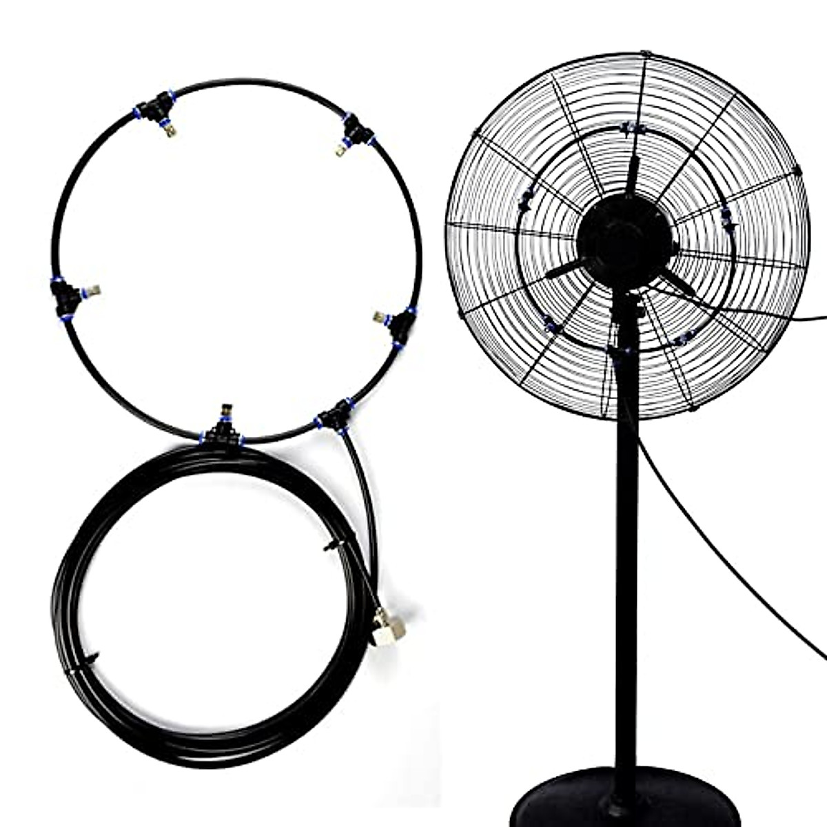 Leefasy Outdoor Fan Misting Kit Water Mister Spray for Cooling for Garden Patio Connects to Any Outdoor Fan