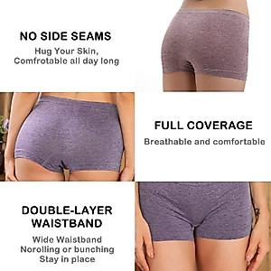 LALESTE Women's Boyshort Underwear Full Coverage Seamless Panties Soft Stretch Boxer Briefs 5 Packs