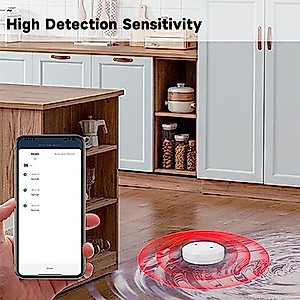 IHSENO Zigbee Water Leak Detector with App Alerts, Smart Water Sensor for leaks Requires Zigbee Hub, Monitor Water Leaks for Kitchens,Basements,Bathrooms (1)