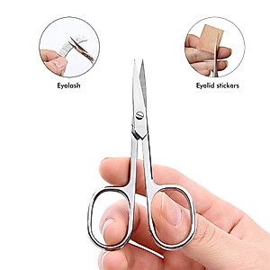 LIVINGO Premium Curved and Rounded Nose Hair Scissors for Men, 2 PC Set Nail Cuticle Manicure Scissors Shears Kit for Beard/Mustache, Ear, Facial Hair, Eyebrows, Eyelashes for Women