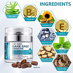 Dark Spot Remover For Face, Dark Spot Corrector and Remover, Sun Spots Melasma Freckle Remover, Packed with vitamins and natural extracts to treat dark spots, age spots, or sunspots (A)