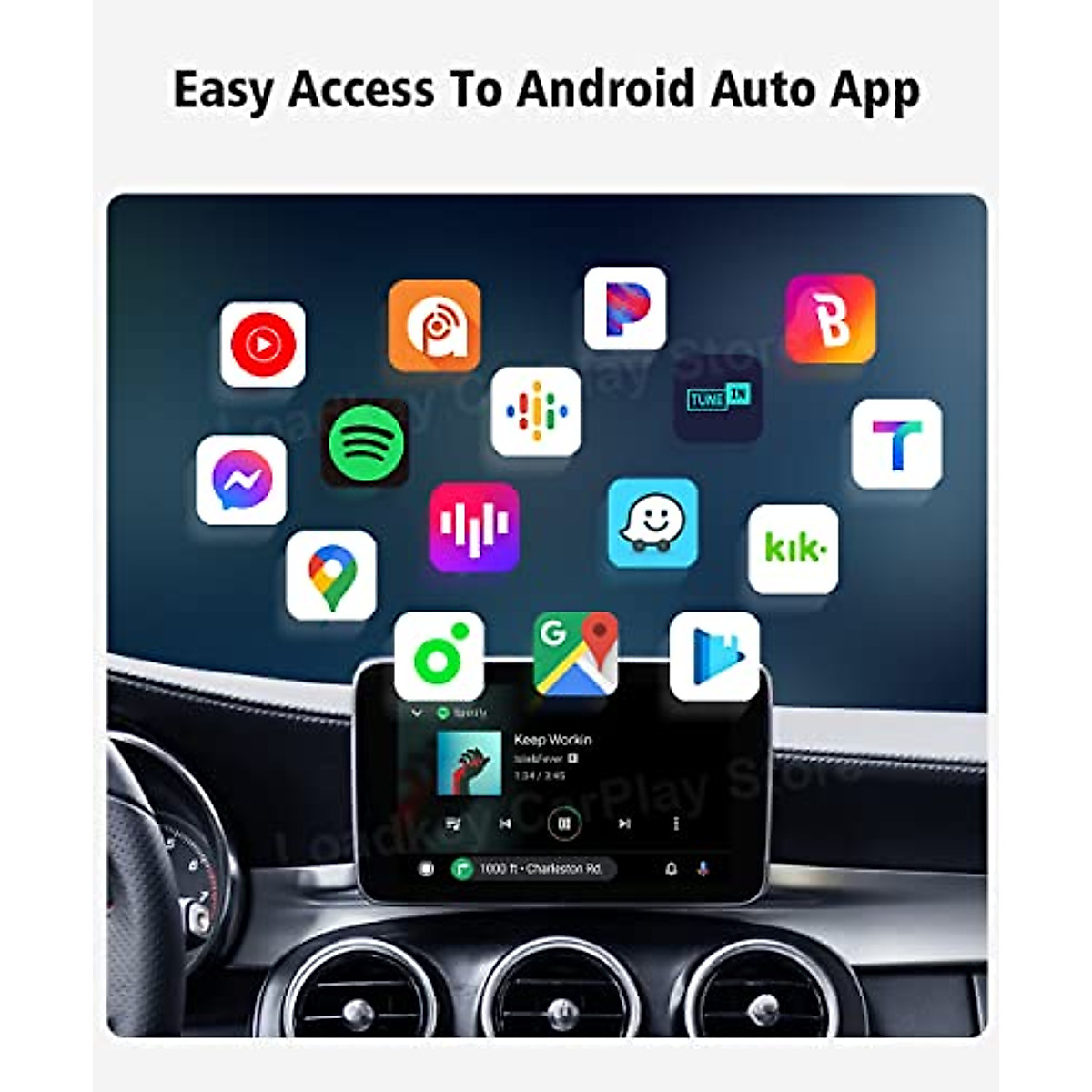 Wireless Android Auto Car Adapter CarlinKit A2A Dongle for Cars only Support Original Wired Android Auto, Instant Connection- Easy Setup- 5 GHz WiFi- GPS Navigation Fast Transmission…