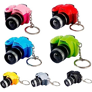 Camera Key Ring Decor Bag Wallet Pendant, Camera Keychain with Sound, Mini Camera Design Keychain Cute Novelty Ring Key Chain Pendant Creative Gift Key Chain Decorative