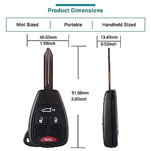 SELEAD Flip Key Fob 4 Buttons Keyless Entry Remote fit for 2005-2016 for Jeep for Chrysler for Dodge Antitheft Keyless Entry Systems HYQ1512Y 2pcs US Stock