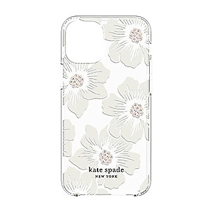 kate spade new york Protective Hardshell Case for iPhone 12 Mini - Hollyhock Floral Clear/Cream with Stones