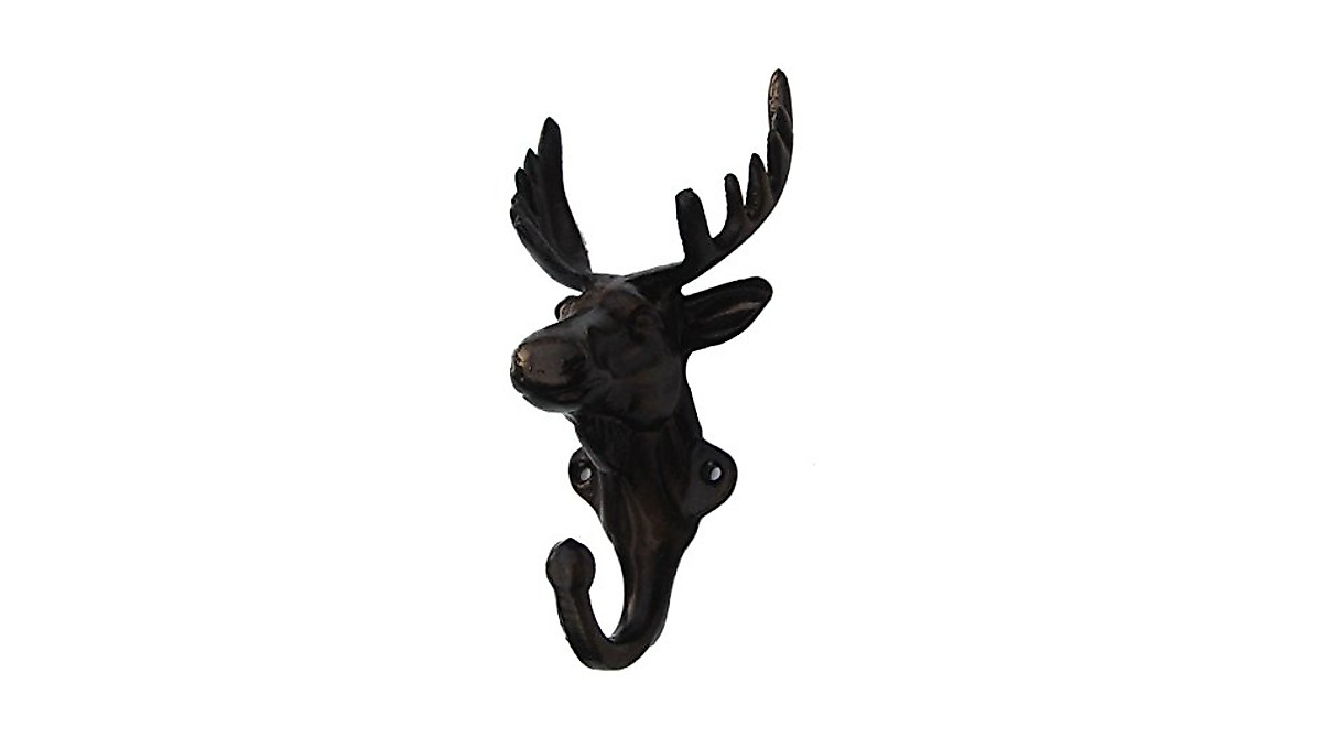 Rustic Cast Iron Deer Hook for Coats & Keys