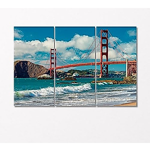 Golden Gate Bridge California USA Canvas Print 3 Panels / 36x24 inches
