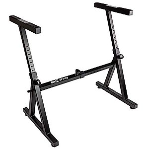 RockJam Z Style Adjustable and Portable Heavy Duty Music (Fits 54-88 Key Electric Pianos) Electronic Keyboard Stand (RJZZ363)