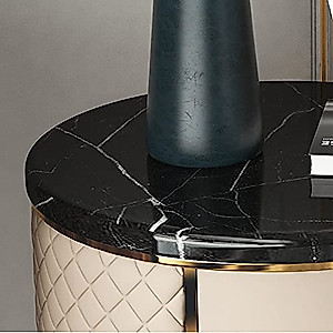 Bedside Tables Bedside Table Round Marble Bedside Cabinet Bedroom Furniture Storage Storage Nightstand Side Table (Color : Gold)