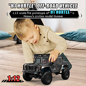 FUUY Remote Control Car Toys for Boys 8-12 H1 Jeep RC Cars Toy Truck Crawler 30+km/h 600mAh Battery 4WD Off Road Vehicle Outdoor Gifts Toy Truck Kids Age 3 4 5 6 7 8-12 Year Old Adults Xmas Birthday
