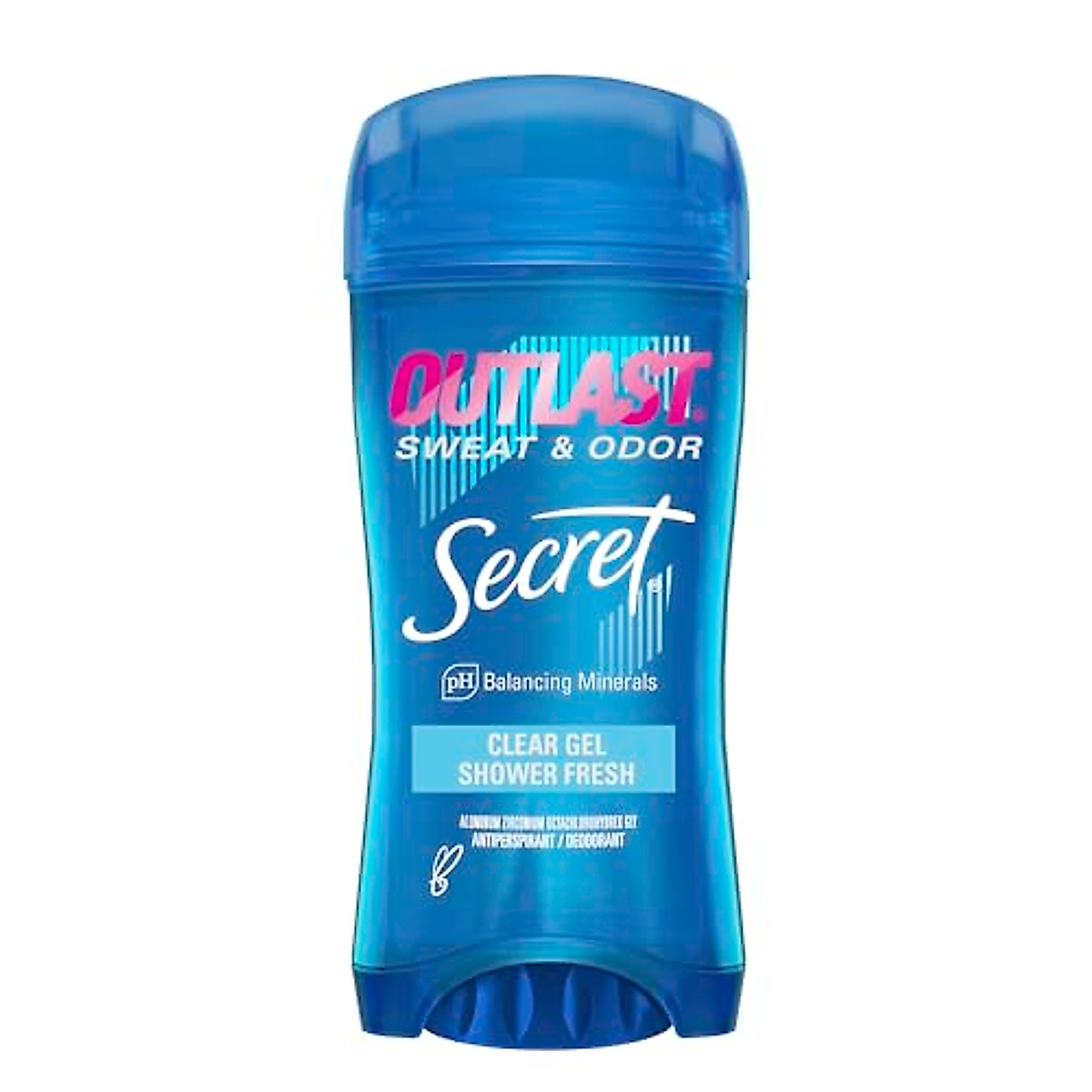 Secret Outlast Antiperspirant Deodorant for Women, Sweat & Odor Protection, PH Balancing Minerals, Clear Gel, Shower Fresh Scent, 2.6 oz