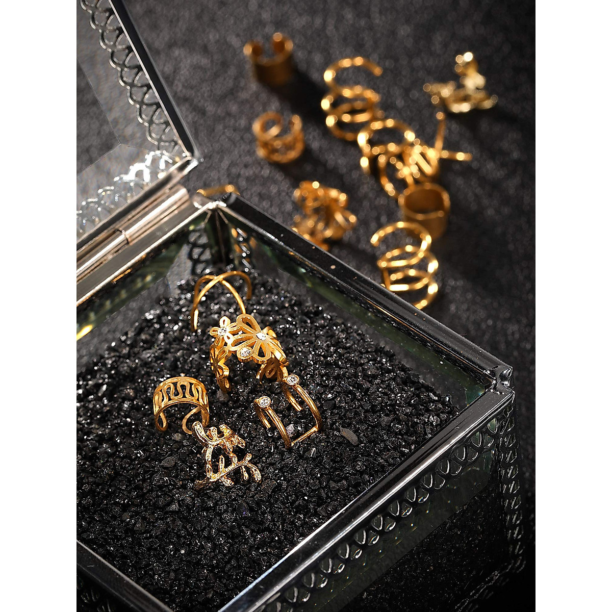 Blulu 8 Pairs Ear Cuffs Earrings Cuff Non Piercing Stainless Steel Clip on Cartilage Earrings for Men Women, 8 Various Styles