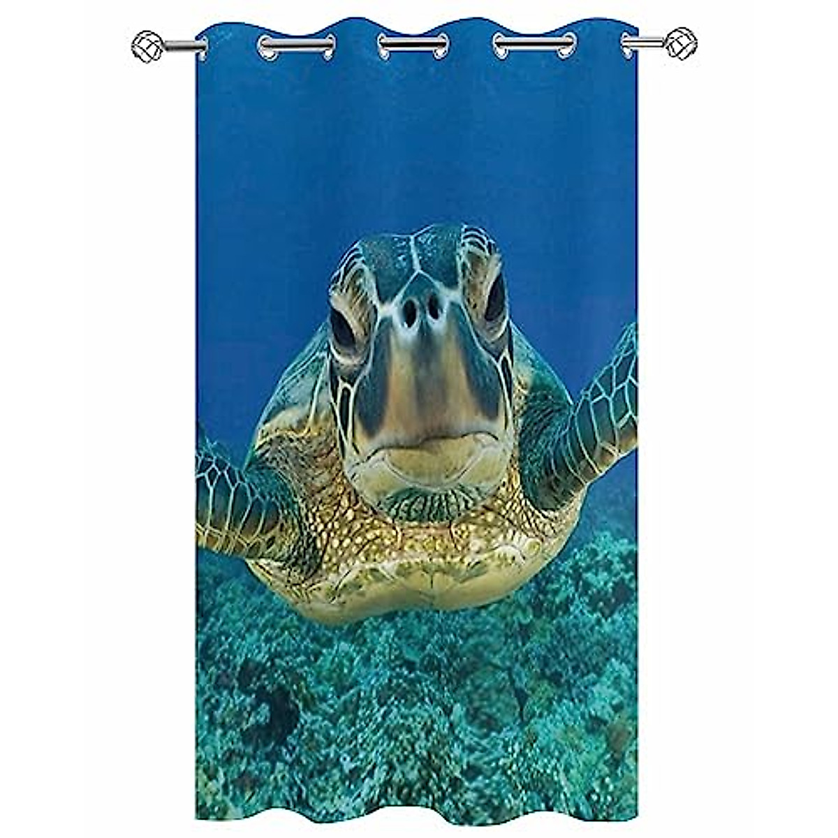 applebless Outdoor Curtains for Patio Sea Turtle Under Ocean Waterproof Outdoor Curtains 84 inches Long Gazebo Curtains Outdoor Waterproof Outside Drapes for Porch, Gazebo, Deck