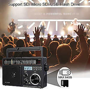 Retekess TR618 AM FM Radio Plug in Wall, Portable Shortwave Radios, Support SD, Micro SD and USB Flash Drive, AM FM Radios with Best Reception for Home Kitchen or Drive in