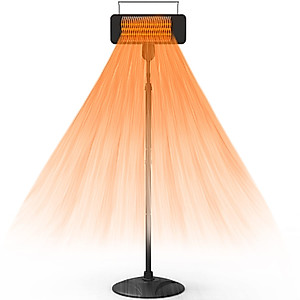 Outdoor Patio Heater Garage 1500W Heater With Timer 3 Modes Fast Heating , Height & Angle Adjustable ,Tip-Over & Overheat Protection, Electric Heaters Wall-Mounted/Standing Garage Backyard Camping