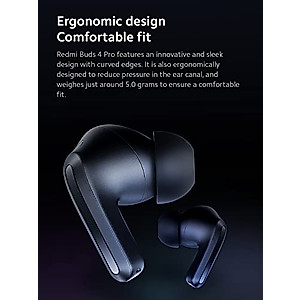 Xiaomi Redmi Buds 4 Pro TWS Wireless Earbuds Earphone Bluetooth 5.3 Active Noise Cancelling 3 Mic Wireless Headphone 36 Hours Life, 3-mic Noise Reduction for Calls, in-Ear Detection, White