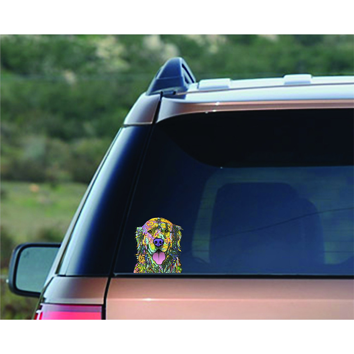 Enjoy It Dean Russo Golden Retriever Car Stickers, Outdoor Rated Vinyl Sticker Decals for Windows, Bumpers, Laptops or Crafts - 2 Pieces