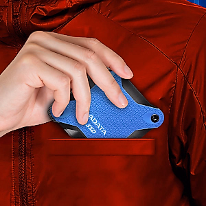 ADATA SD600Q 240GB Ultra-Speed Portable Durable External SSD - Up to 440MB/s -3D NAND USB3.2 Blue (ASD600Q-240GU31-CBL)