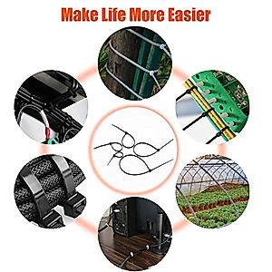 12 Inch Zip Ties (Bulk 1000 Pack Black & 100 Pack White),50LBS Tensile Strength Heavy Duty Cable Wire Ties With Self-Locking Adjustable Durable Nylon Tie Wraps for Indoor Outdoor (10 Pack Mount)