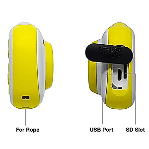 FIDECO Kids Camera, Selfie Digital Cameras Gifts for Boys Girls 3 4 5 6 7 8 9 yrs Old, 12MP 1080P HD Video Camera with 16GB SD Card for Children (Yellow)