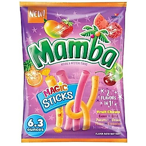 Fruit Chews, Magic Sticks and Fruit Strips, 6.3 Ounce (Pack of 4) - with Make Your Day Bag Clip