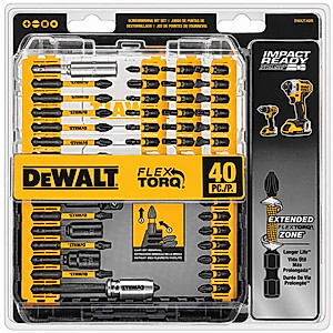 Little Giant Ladder Systems, Velocity with Wheels, M22, 22 Ft, Multi-Position Ladder + DEWALT Screwdriver Bit Set, Impact Ready, FlexTorq, 40-Piece
