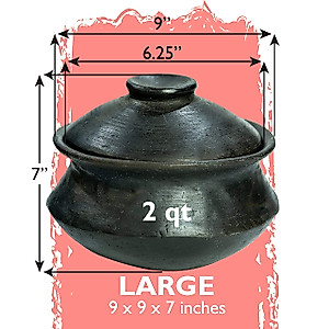 Ancient Cookware, Palayok - Filipino Clay Pot, Large, 2 Quarts