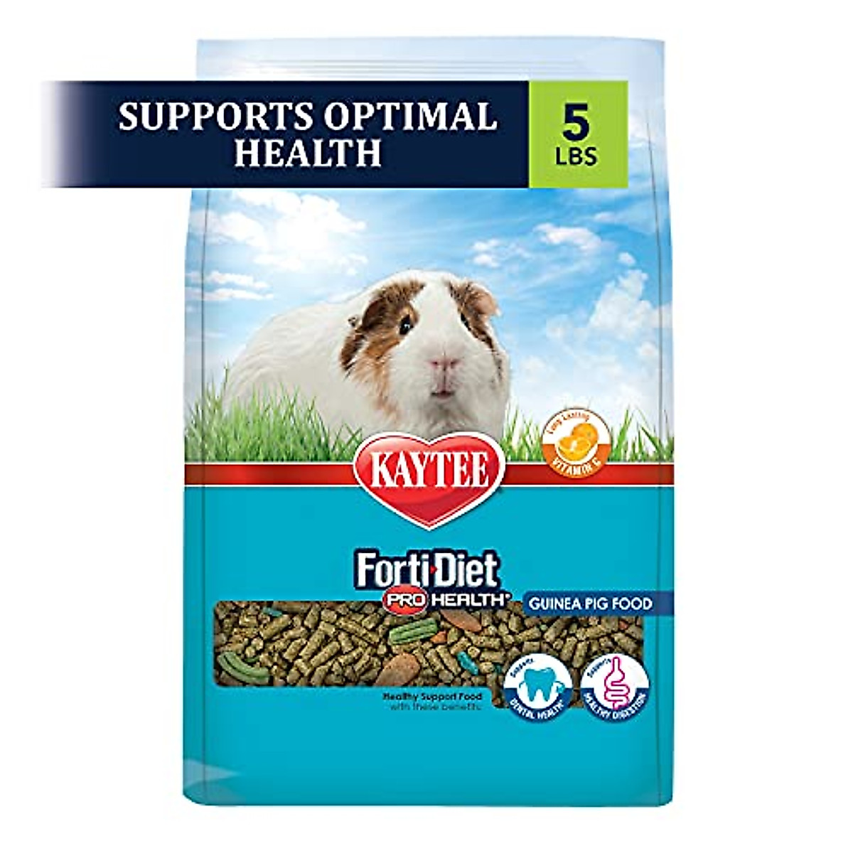 Kaytee Forti-Diet Pro Health Food for Pet Guinea Pigs, 5 Pound