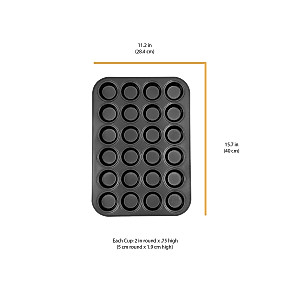 Chicago Metallic Pro Non-Stick Mini Muffin Pan, 24-Cup, Gray