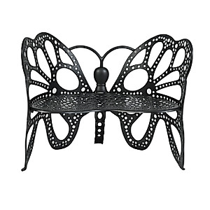 Flowerhouse FHBFB06 Butterfly Bench Patio Furniture & Accessories, Black
