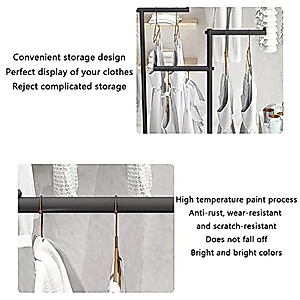 Household Products T-Shaped Clothes Rack,Heavy Duty Garment Clothing Rack,Retail Clothing Displays Stands,for Hanging or Displaying Clothing, Gold, 47.2in/120cm