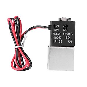 12V DC 1/4" Electric Solenoid Air Valve 2 Way Uni-Directional Normally Closed Pneumatic Aluminum Gas Liquid Water