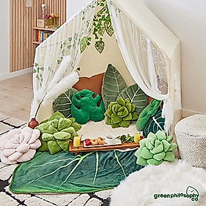 Green Philosophy Co.Giant Leaf Shape Blanket Monstera Throw Soft Cozy Breathable Lightweight and Decorative Leaves Design Gift for Plant Lovers (Regal Shield Alocasia)