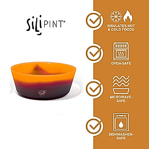Silipint: Silicone 18oz Squeeze-A-Bowl Set of 4: Sun Storm - Microwavable, Flexible, Sustainable, Unbreakable, Non-Slip, Easy Grip