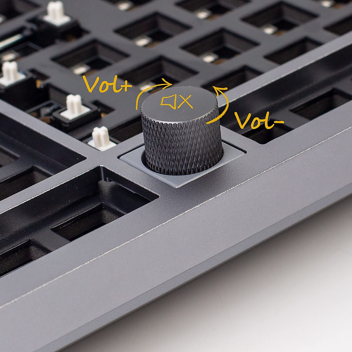 Keychron Q3 TKL Layout RGB Hot-Swappable Wired Custom Mechanical Keyboard Full Aluminum Knob ISO Barebone Version, with QMK/VIA Programmable Macro Double-Gasket DIY Kit for Mac Windows Linux-Grey