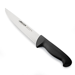 ARCOS Butcher Knife 8 Inch Nitrum Stainless Steel and 200 mm blade. Professional Cooking Knife For Cutting Meat, Fish and Vegetables. Ergonomic Polyoxymethylene Handle. Series 2900. Color Black