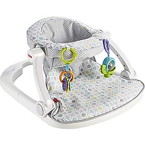 Fisher-Price Portable Baby Chair Sit-Me-Up Floor Seat With Developmental Toys & Machine Washable Seat Pad, Honeydew Drop