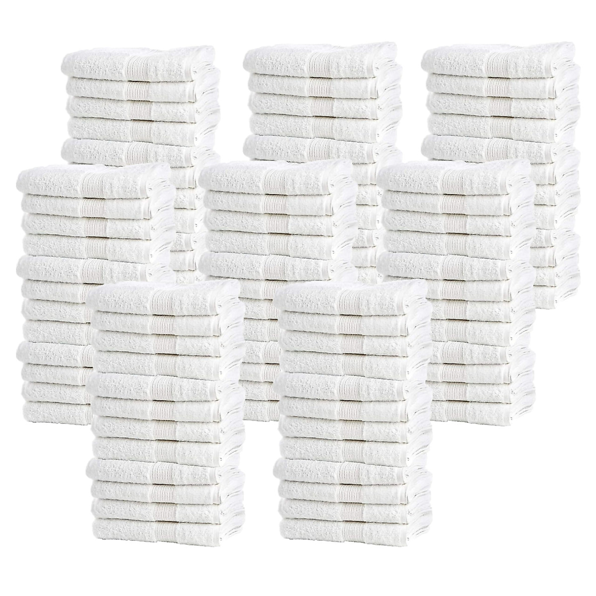 Bulk Spa White Washcloths – 96 Pack – Size 12” x 12” – Thick Loop Pile Washcloth – Absorbent and Soft 100% Ring-Spun Cotton Wash Cloth – Lint Free Face Towel – Wash Cloths Perfect for Bathroom