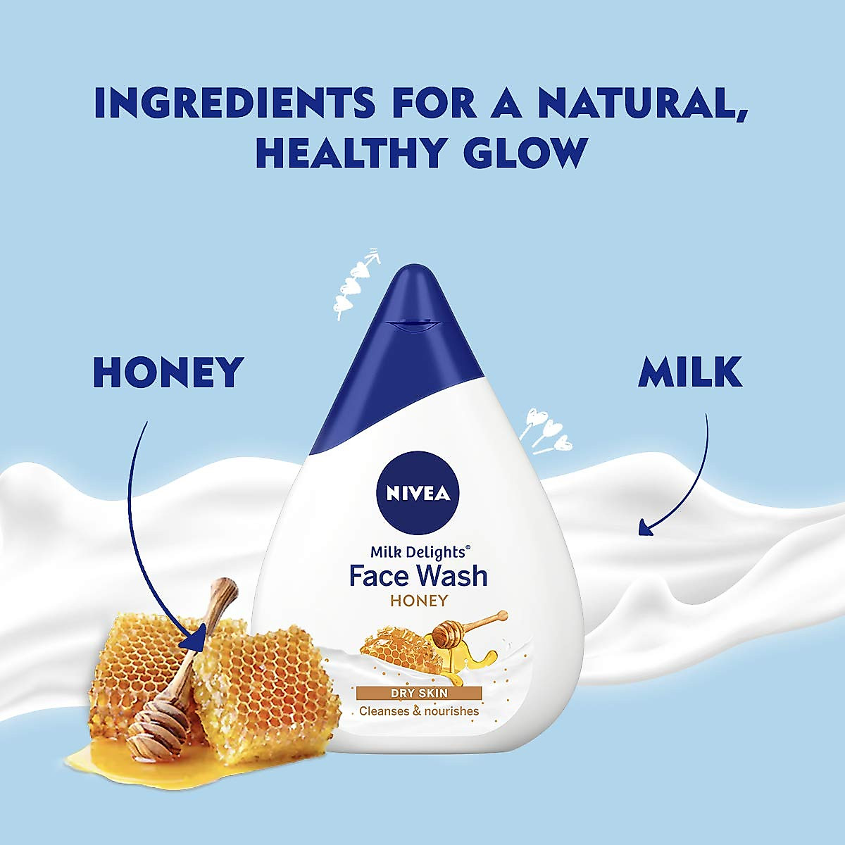 NIVEA Face Wash, Milk Delights Moisturizing Honey(Dry Skin), 100ml