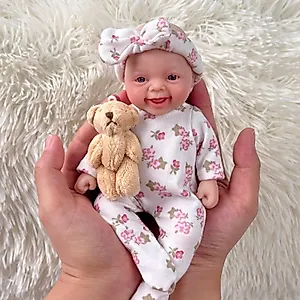Mire & Mire 7" Girl Micro Preemie Full Body Silicone Baby Doll Lifelike Mini Reborn Doll Surprice Children Anti-Stress