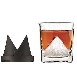 Godinger Whiskey Glasses Set, Whiskey Glasses and Silicone Ice Mold, Whiskey Glacier, Old Fashioned Whiskey Glass Tumbler and Ice Form Wedge, Gifts for Men - Set of 2