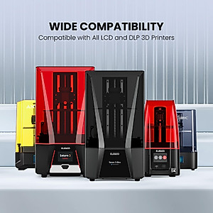 ELEGOO Water Washable 3D Printer Resin LCD UV-Curing Resin 405nm Standard Photopolymer Resin for Mars Saturn Jupiter MSLA DLP LCD 3D Printing 1000Gram Clear Blue