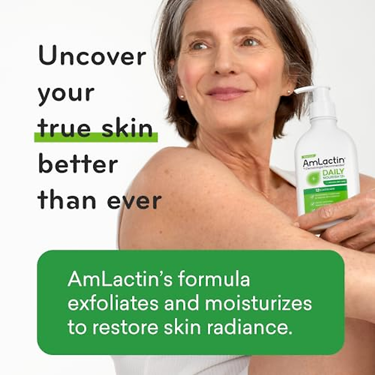 AmLactin Daily Moisturizing Lotion for Dry Skin – 7.9 oz Pump Bottles (Twin Pack) – 2-in-1 Exfoliator-Body Lotion with 12% Lactic Acid, Dermatologist-Recommended (Packaging May Vary)