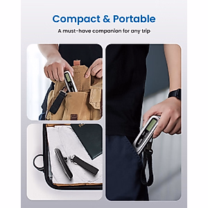 RENPHO Luggage Scale, Suitcase Scale for Travel, Baggage Weight Scale with Backlit, Portable Handheld Scale with Tare Function, Overweight Reminder, Rubber Paint, 110lb/50kg, Battery Included