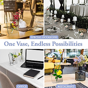 ohlela Photo Frame Shaped Clear Acrylic Flower Vase - 8 x 6 Inch Acrylic Flower Frame Vase for Centerpieces. Picture Frame Vase Flower Arrangement Holder as a Unique Flower Vase for Room Decor