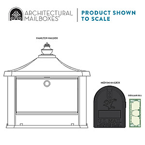 Architectural Mailboxes Hamilton Cast Aluminum, Locking, Post Mount Mailbox, Compatibility Code C, HM200WAM, White, Large Capacity