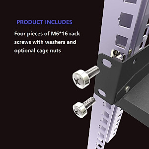 Jingchengmei 1U Disassembled Vented Cantilever Server Rack Mount Shelf 6"(152mm) Depth for 19-Inch Network/AV Equipment Rack and Cabinet(1U6V)