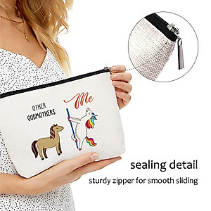 Blue Leaves Godmother Gift Will You be My Godmother Proposal Godmother gifts from godchild Goddaughter Godson Fairy Godmother Makeup Bag Funny Christmas Birthday Gifts Godmother Gift